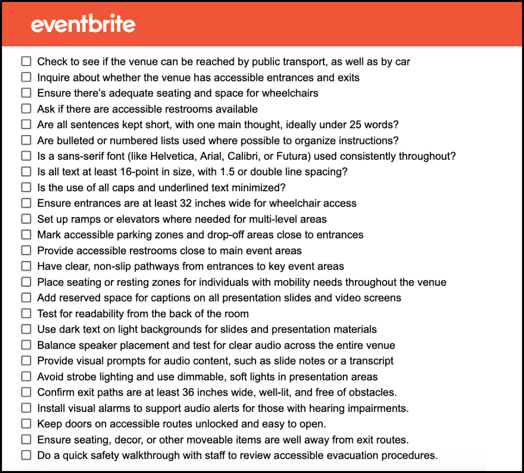 Detailed Event Accessibility Checklist for Event Organizers